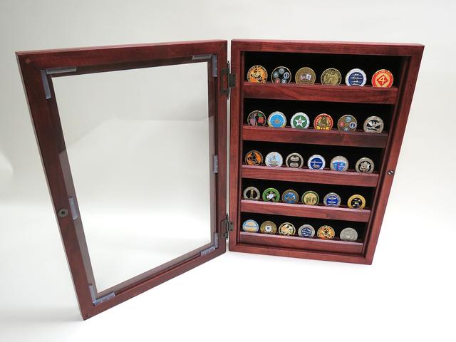 Coin Display w/ glass door (cherry) - DomEx Hardwoods