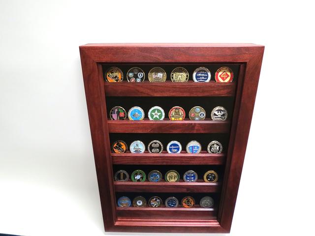 Coin Display w/ glass door (cherry) - DomEx Hardwoods