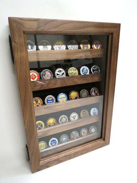 Coin Display w/ glass door (walnut) - DomEx Hardwoods