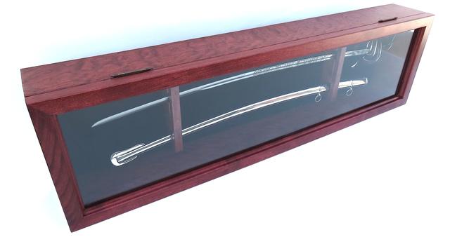 Saber Case w/ glass door (cherry) -- Officer - DomEx Hardwoods